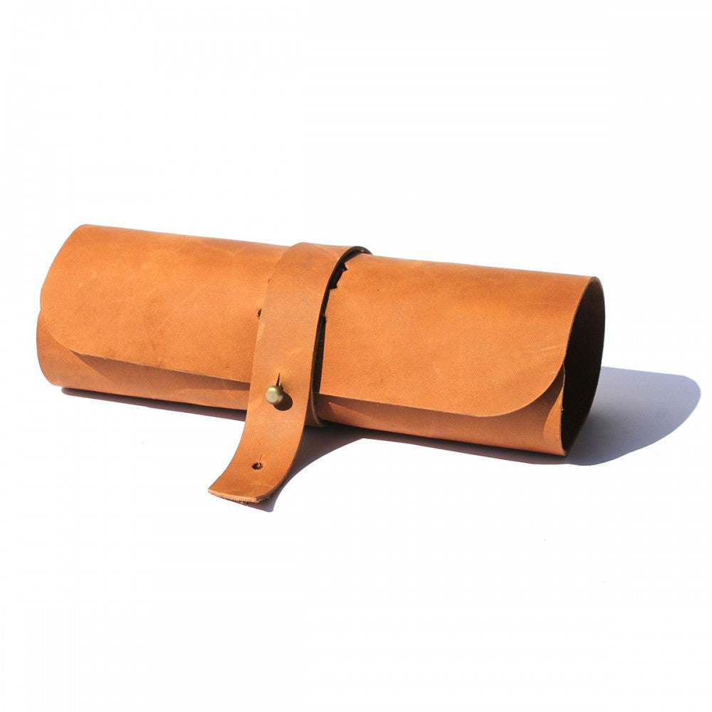 Leather Roll-up Cable Organiser | TAN – A Place To Shop